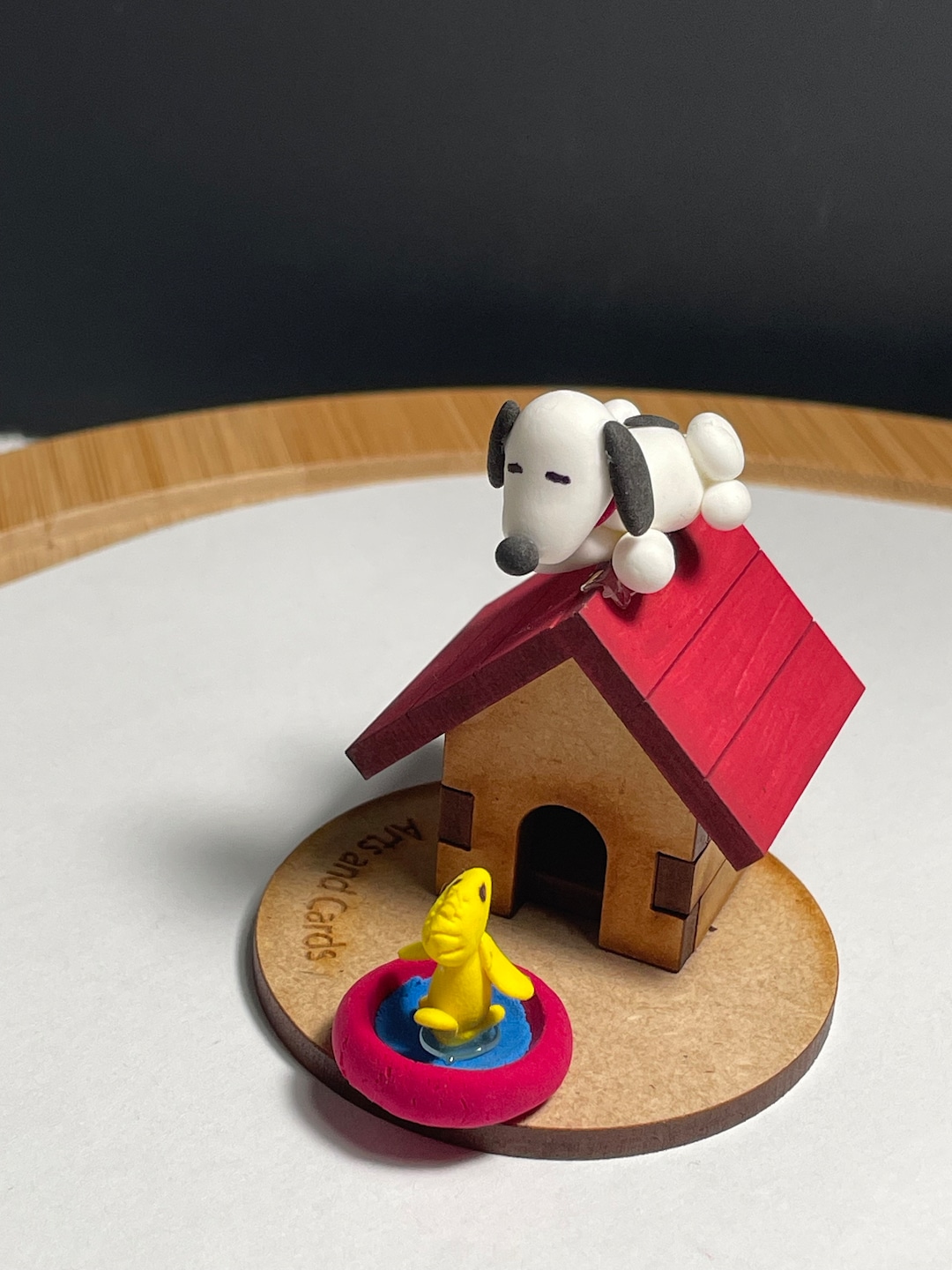 CLAY SPECIAL SNOOPY - Clay Handmade Unique Snoopy Lying Down on House ...