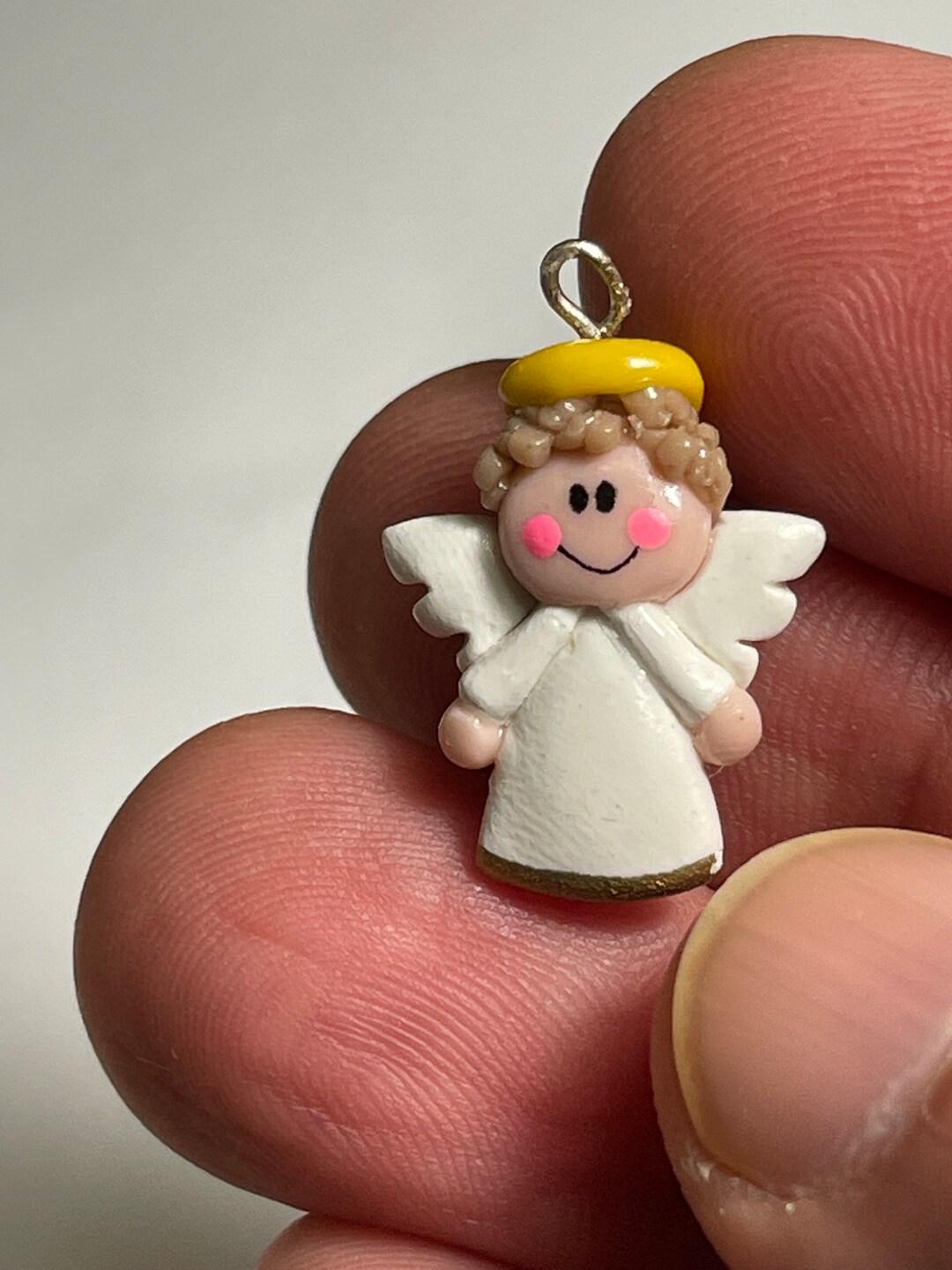 CLAY MINIATURE ANGEL - Handmade Clay Angel Pendant - Cute Clay ...
