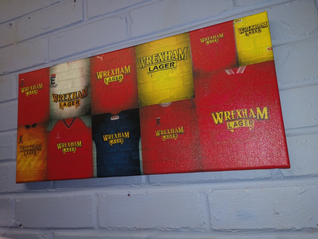 Wrexham FC Retro Shirt 22x10 Inch Canvas - Framed and Varnished *NEW* Personalise for Free ...