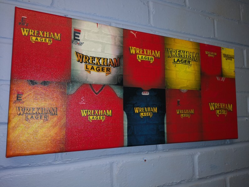 Wrexham FC Retro Shirt 22x10 Inch Canvas - Framed and Varnished *NEW ...