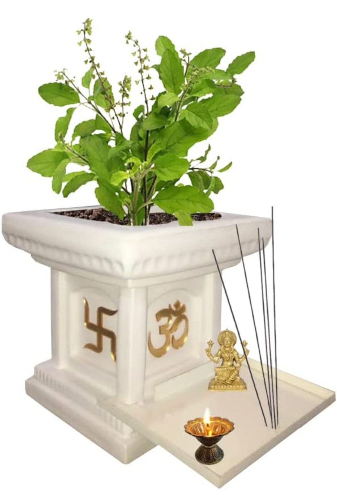 Fiberglass Tulsi Planter, Tulsi Planter for Pooja, Indoor Outdoor Tulsi ...