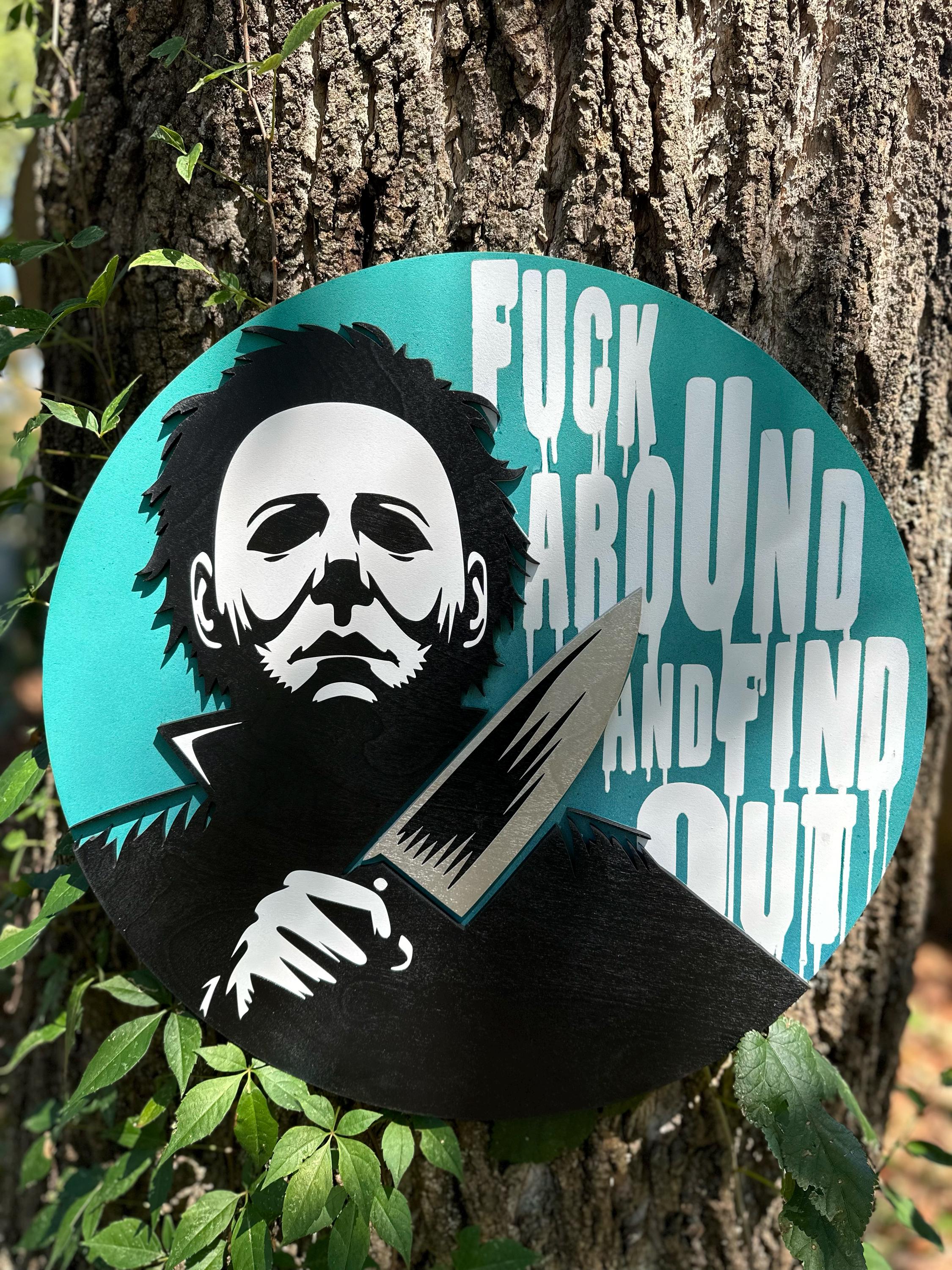 Halloween Horror Movie Characters Door Hangers, Chucky, Michael Myers ...