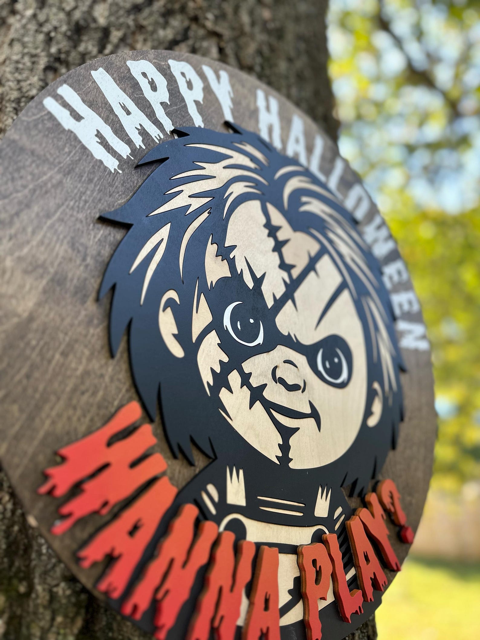 Halloween Horror Movie Characters Door Hangers, Chucky, Michael Myers ...
