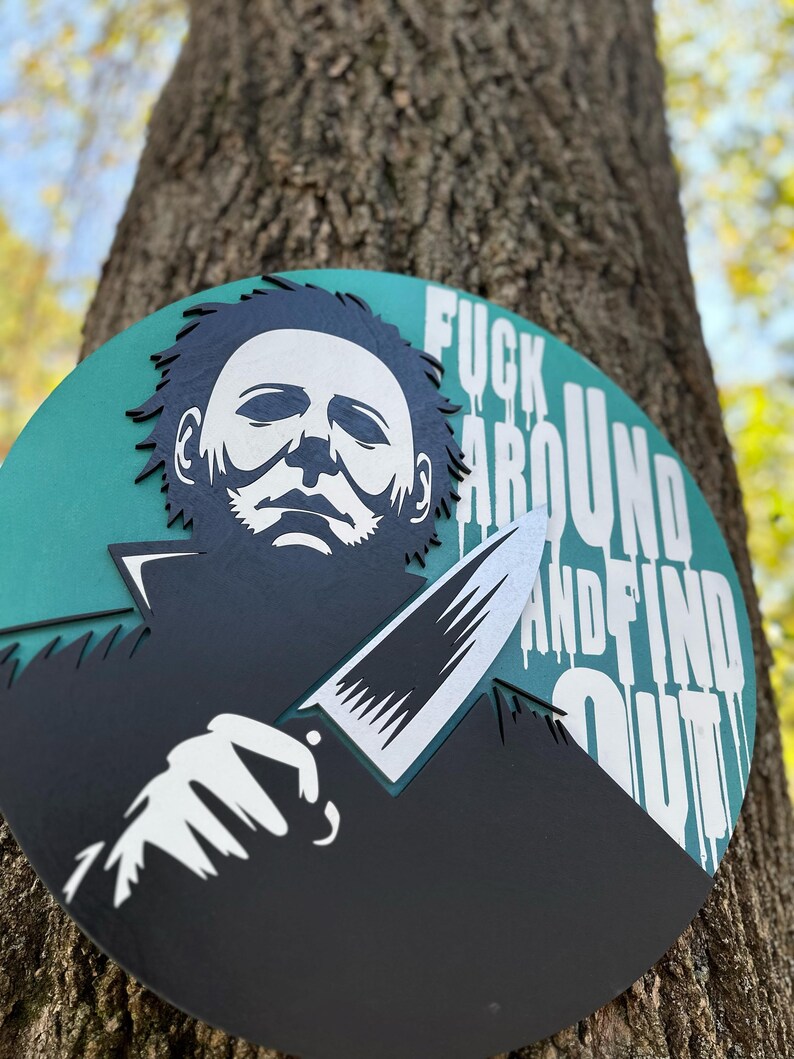 Halloween Horror Movie Characters Door Hangers, Chucky, Michael Myers ...