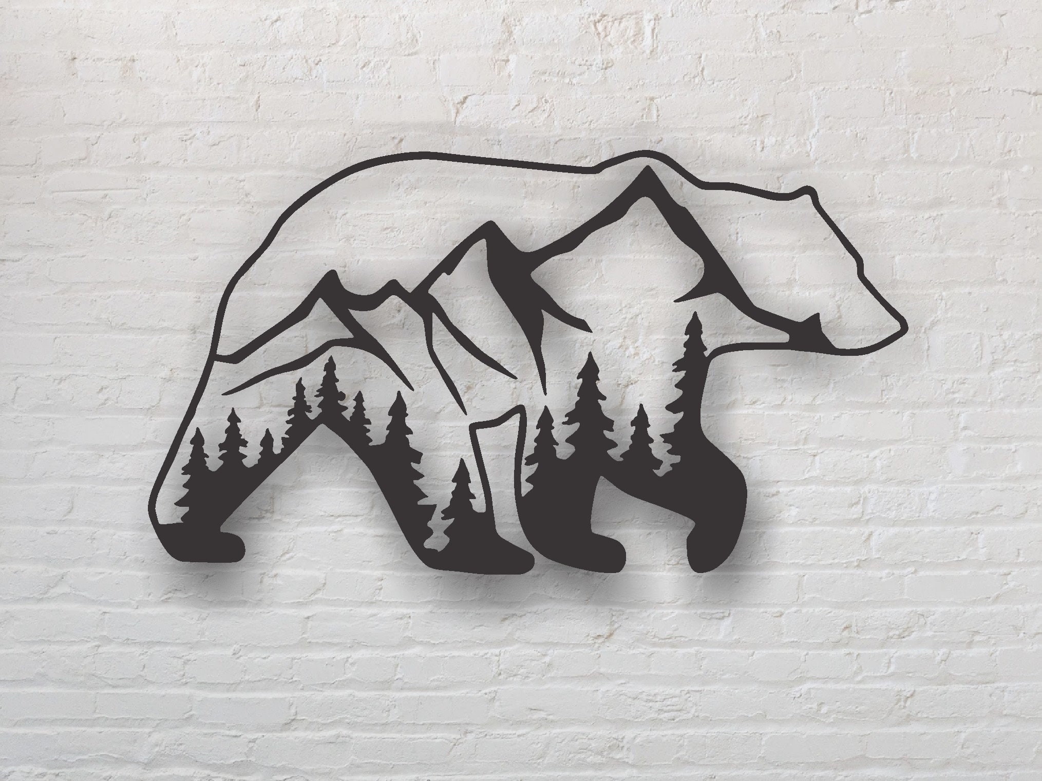 Bear Panel Laser Cut Files SVG DXF Home Wall Art Decor Cdr - Etsy