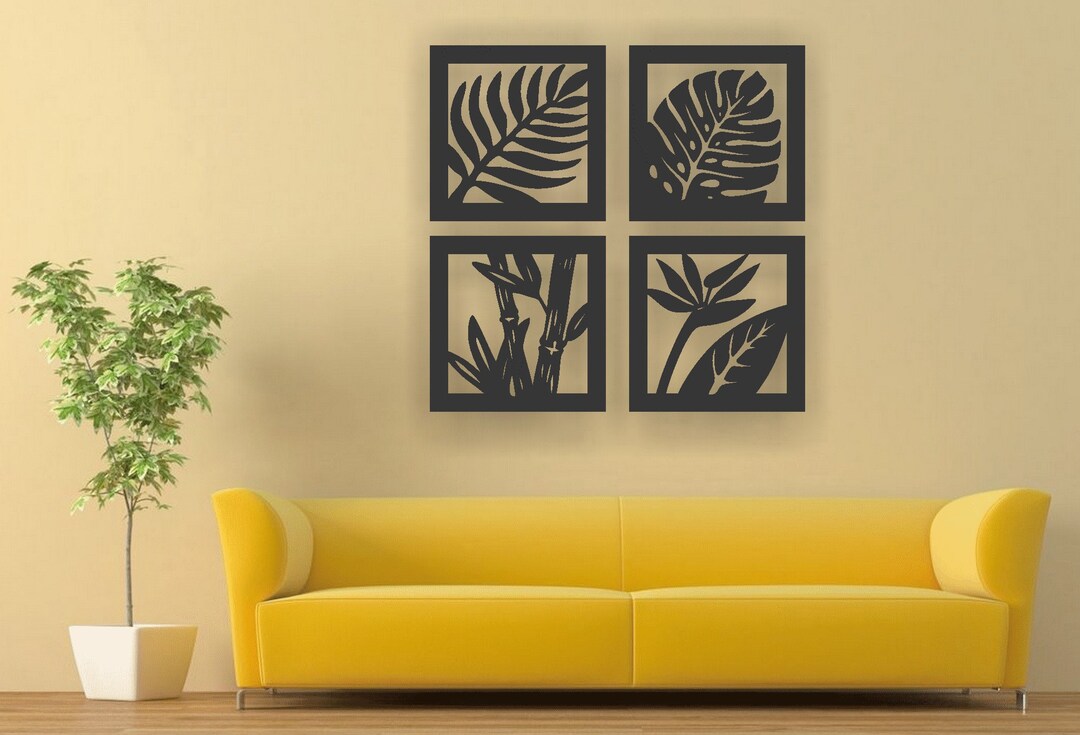 Leaf Wall Decor Vector Laser Cut Files SVG DXF, Home Wall Art Decor ...