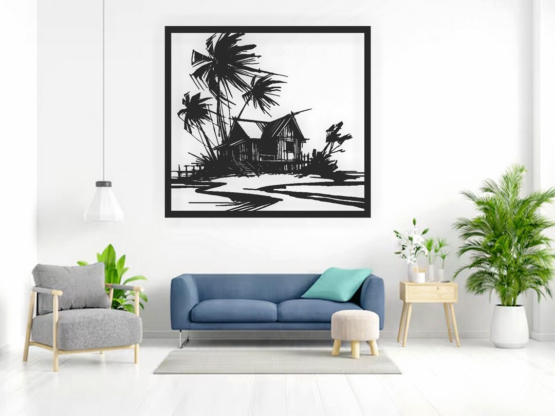 Island Cabin Wall Art Svg, Dxf, Png, Cdr Files – Tropical Island House ...