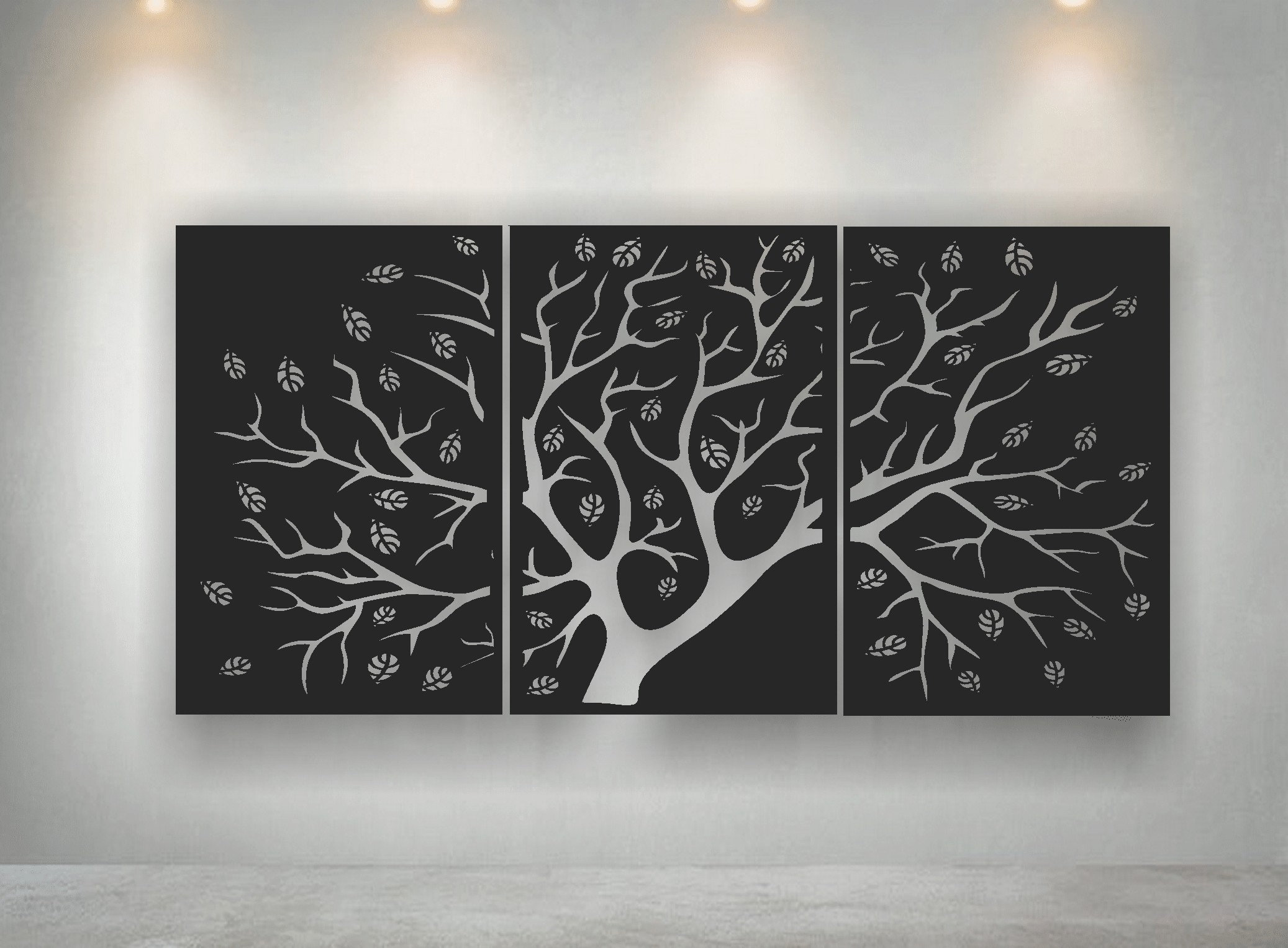 Tree Twigs Leaves Vector Laser Cut Files SVG DXF, Home Wall Art Decor ...