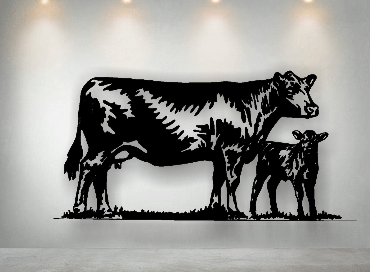 Cow frame panel vector Laser cut files SVG DXF home wall art | Etsy