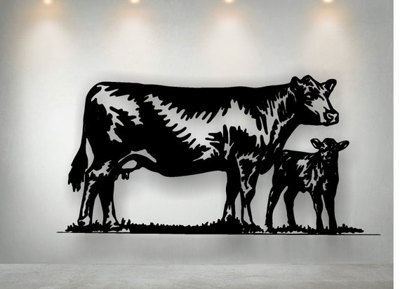 Cow Frame Panel Vector Laser Cut Files SVG DXF Home Wall Art - Etsy ...