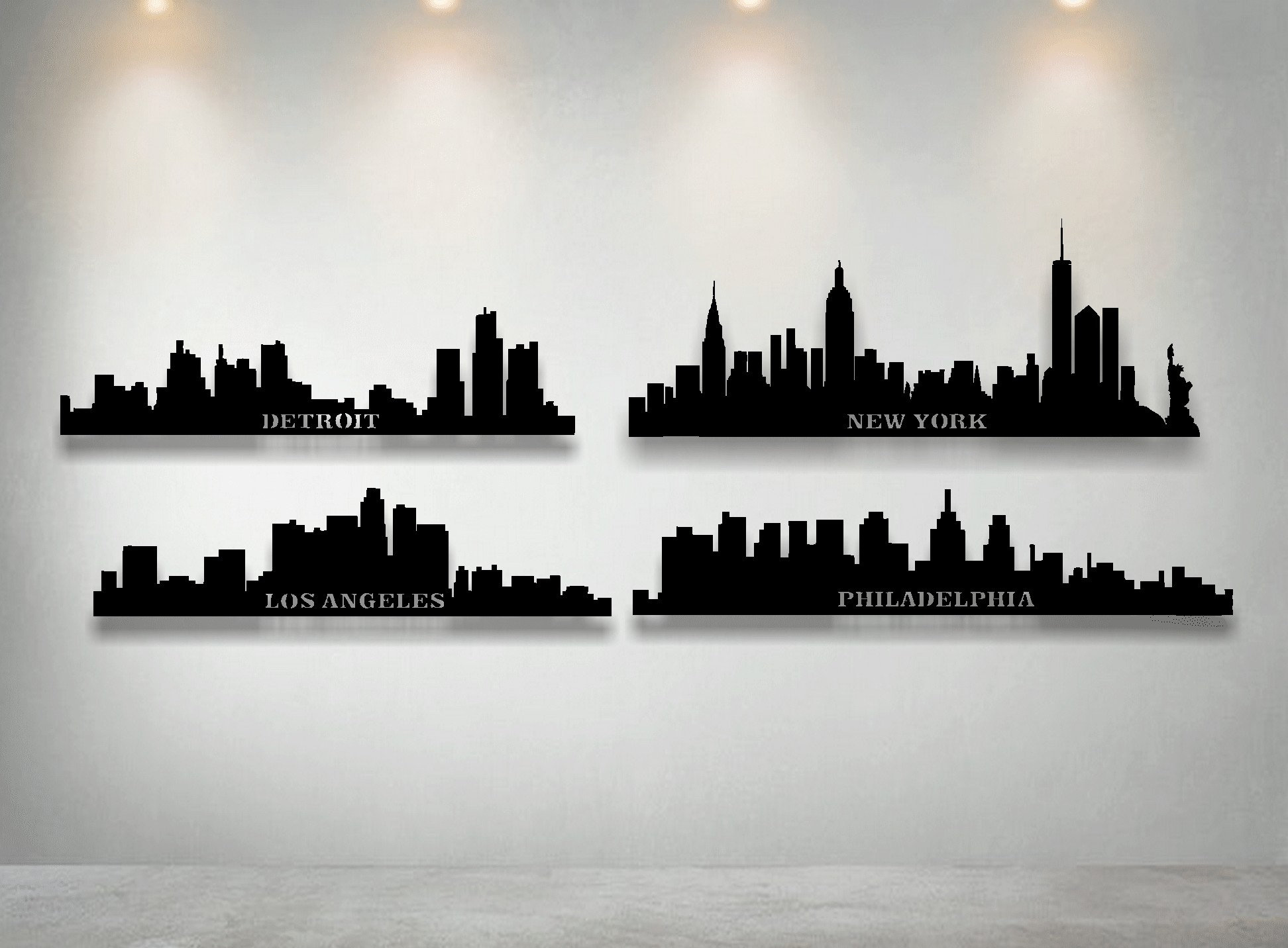 Cities Buildings Panel Vector Laser Cut Files SVG DXF, Home Wall Art ...