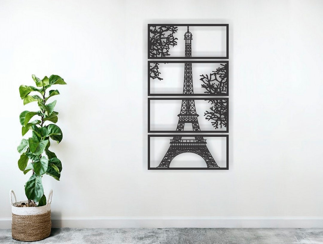 Eiffel Tower Laser Cut Files SVG DXF, Home Wall Art Decor, Cdr Vector ...