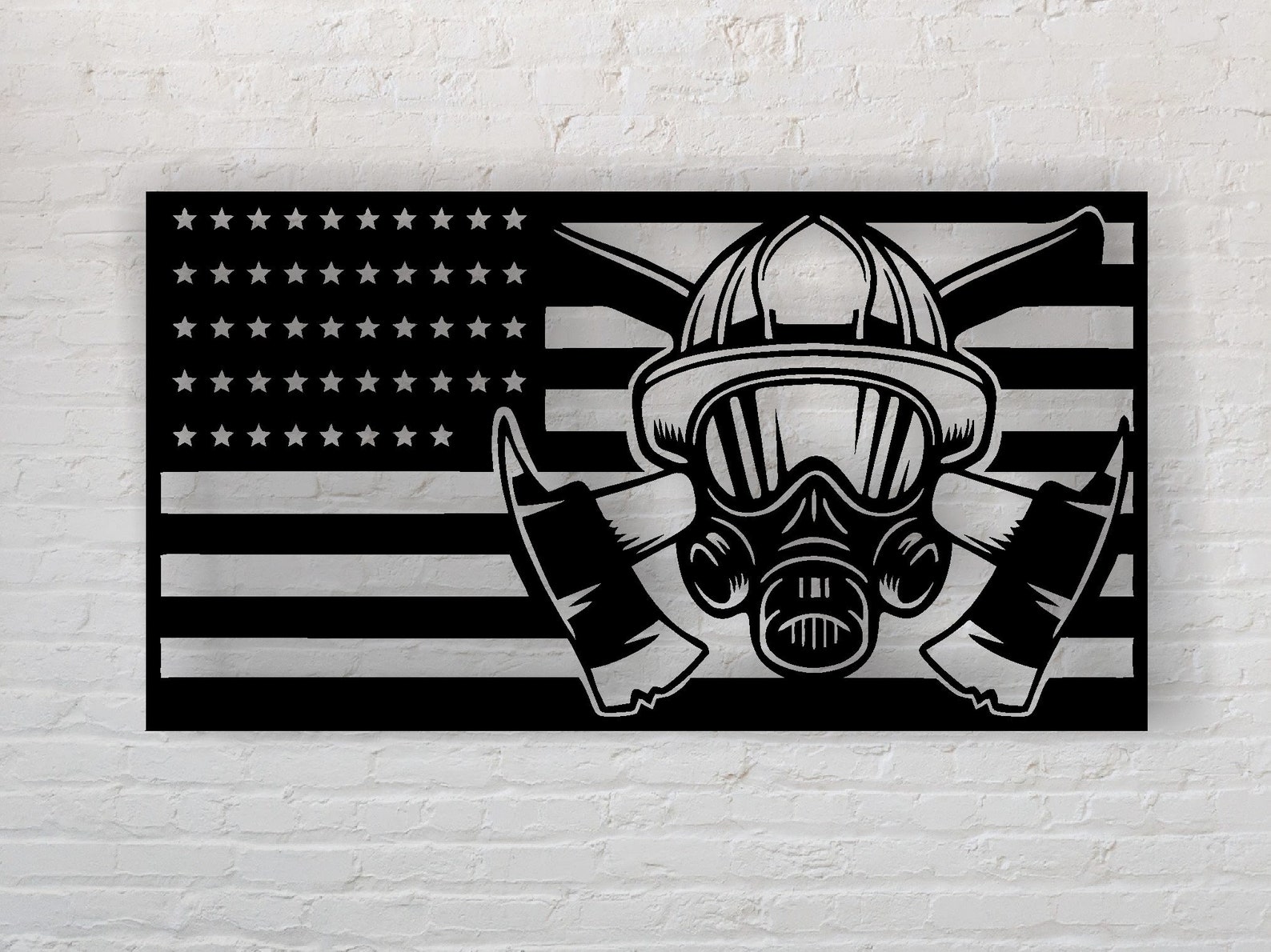 USA Firefighter Flag Vector Laser Cut Files SVG DXF, Home Wall Art ...