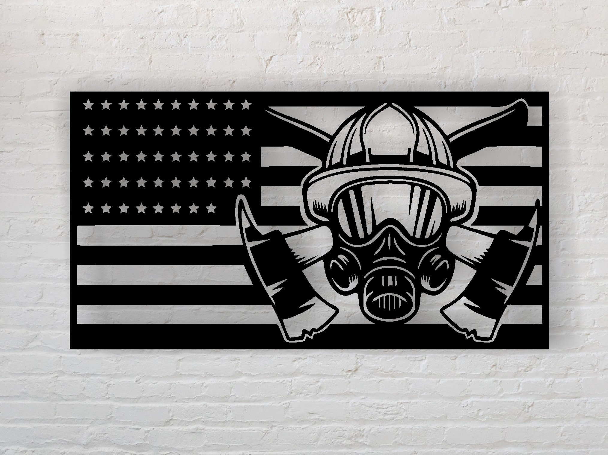USA Firefighter Flag Vector Laser Cut Files SVG DXF, Home Wall Art ...
