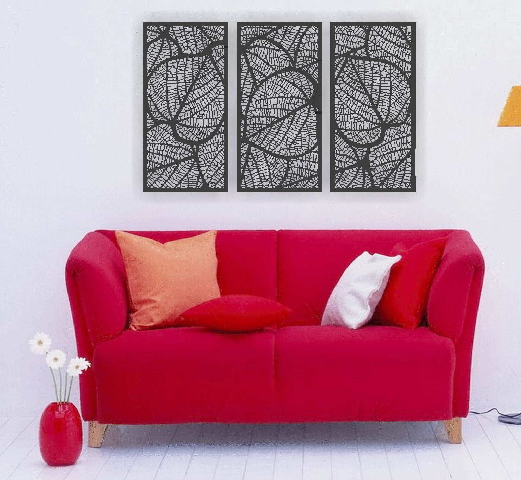 Leaf wall decor vector Laser cut files SVG DXF art decor home wall art ...