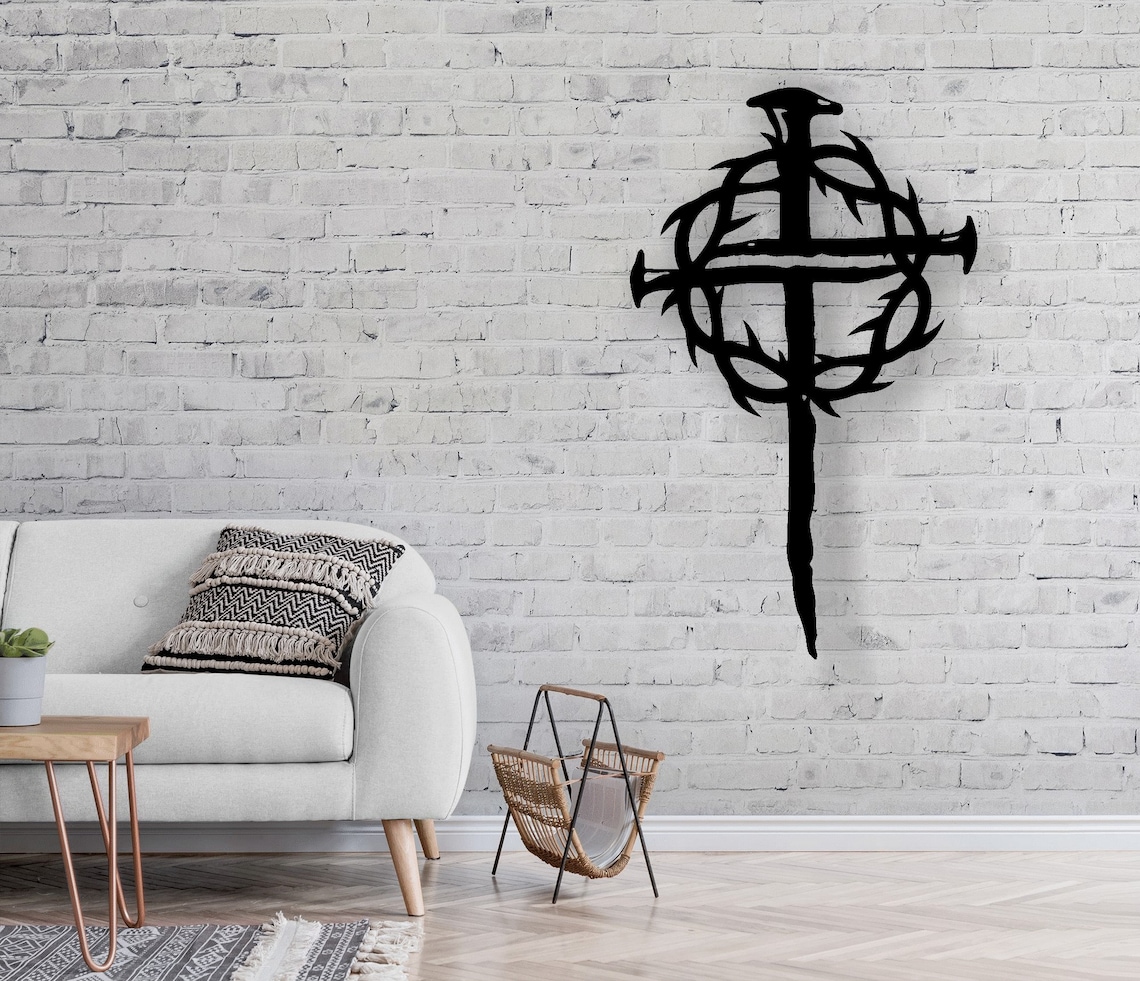 Crucifix Sword Panel Vector Laser Cut Files SVG DXF Home | Etsy