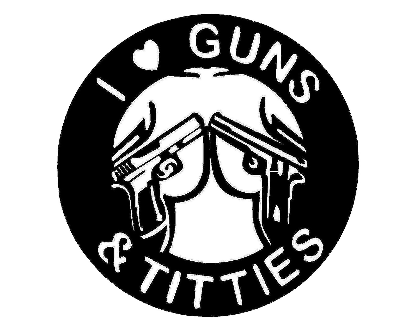 I Love Guns & Tities Panel Vector Laser Cut Files SVG DXF | Etsy