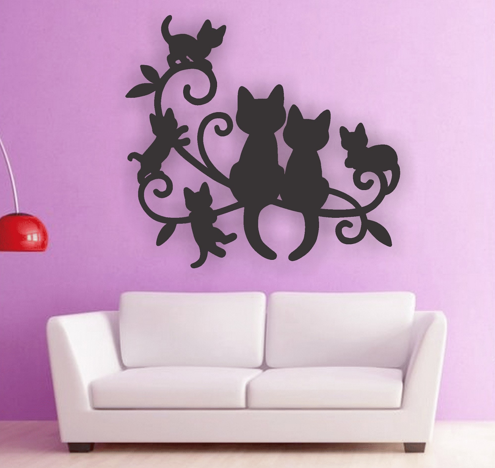 Panneau de chat Laser fichiers coupés SVG DXF, décor d’art mur à la ...