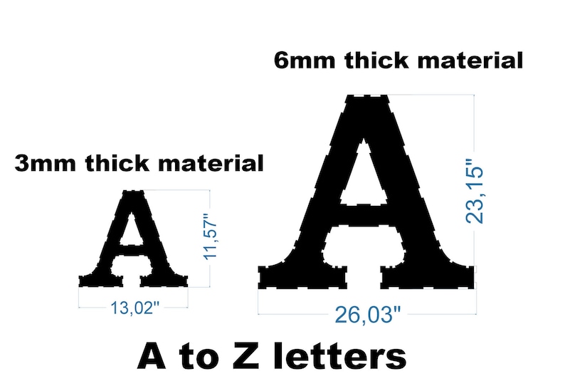 3D Alphabet Letters From A to Z and & Laser Cut CDR Files - Etsy