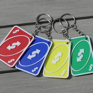 UNO Reverse Card Keyring / Bag Charm - 3D Printed - Etsy UK