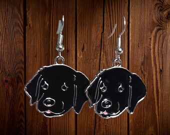 Black Lab Earrings - Etsy