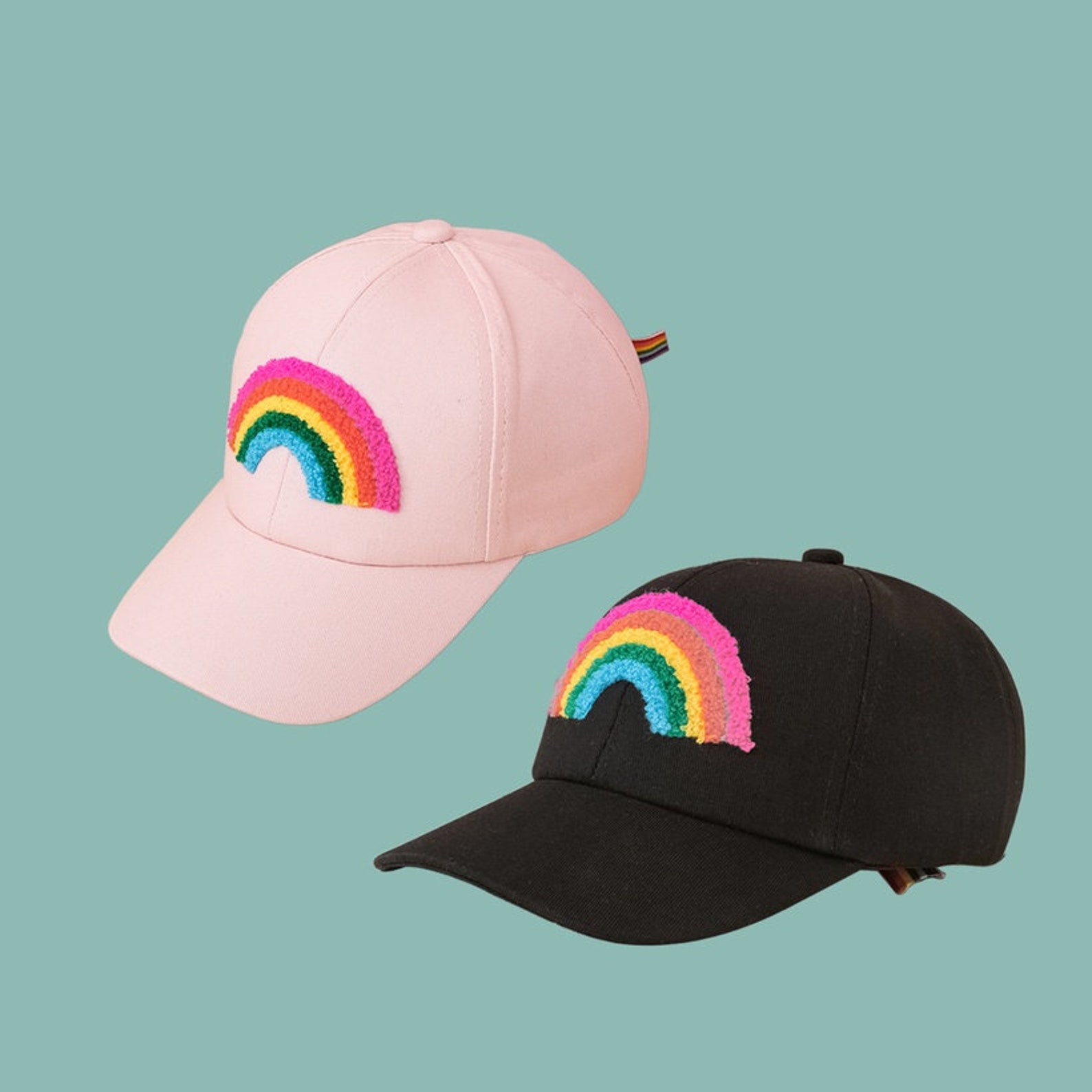 Rainbow Hats Rainbow Caps Pink Caps Black Caps | Etsy