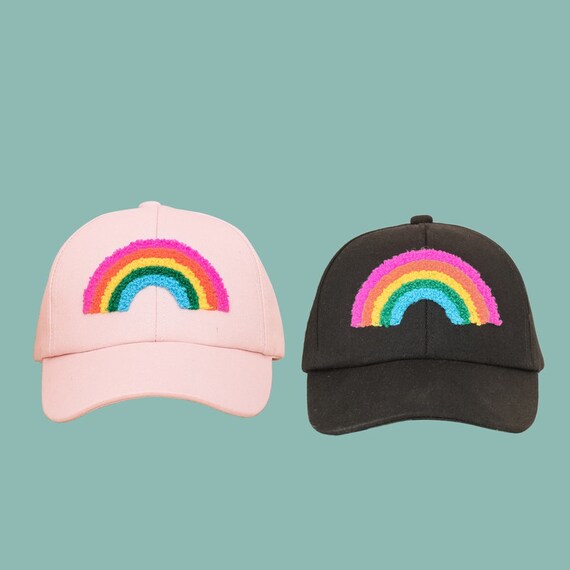 Rainbow Hats Rainbow Caps Pink Caps Black Caps | Etsy