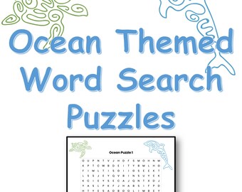 Aquarium Word Search Puzzles for Kids Homeschool Lesson Sea Creatures ...