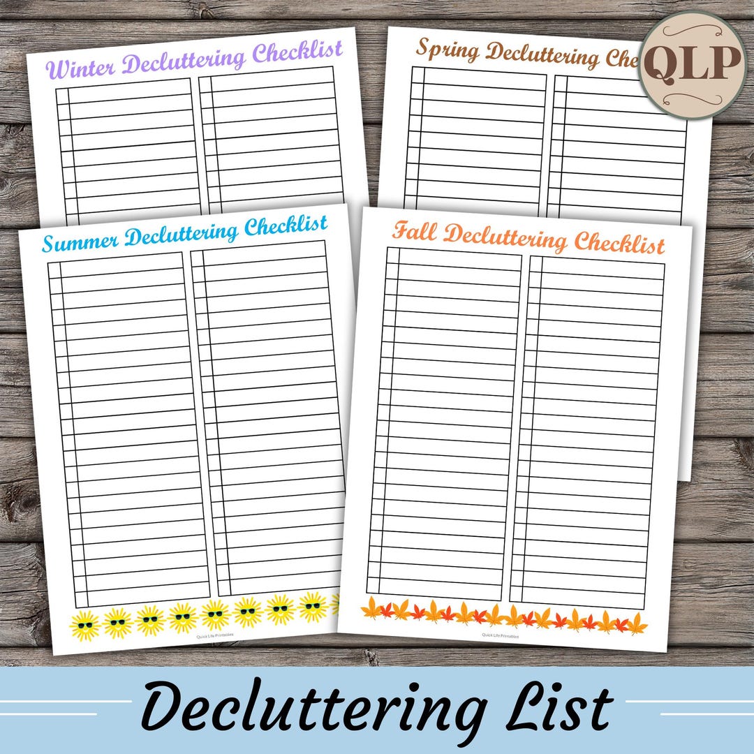 Seasonal Decluttering Checklist for Your Home, Fun Cleaning Checklists ...