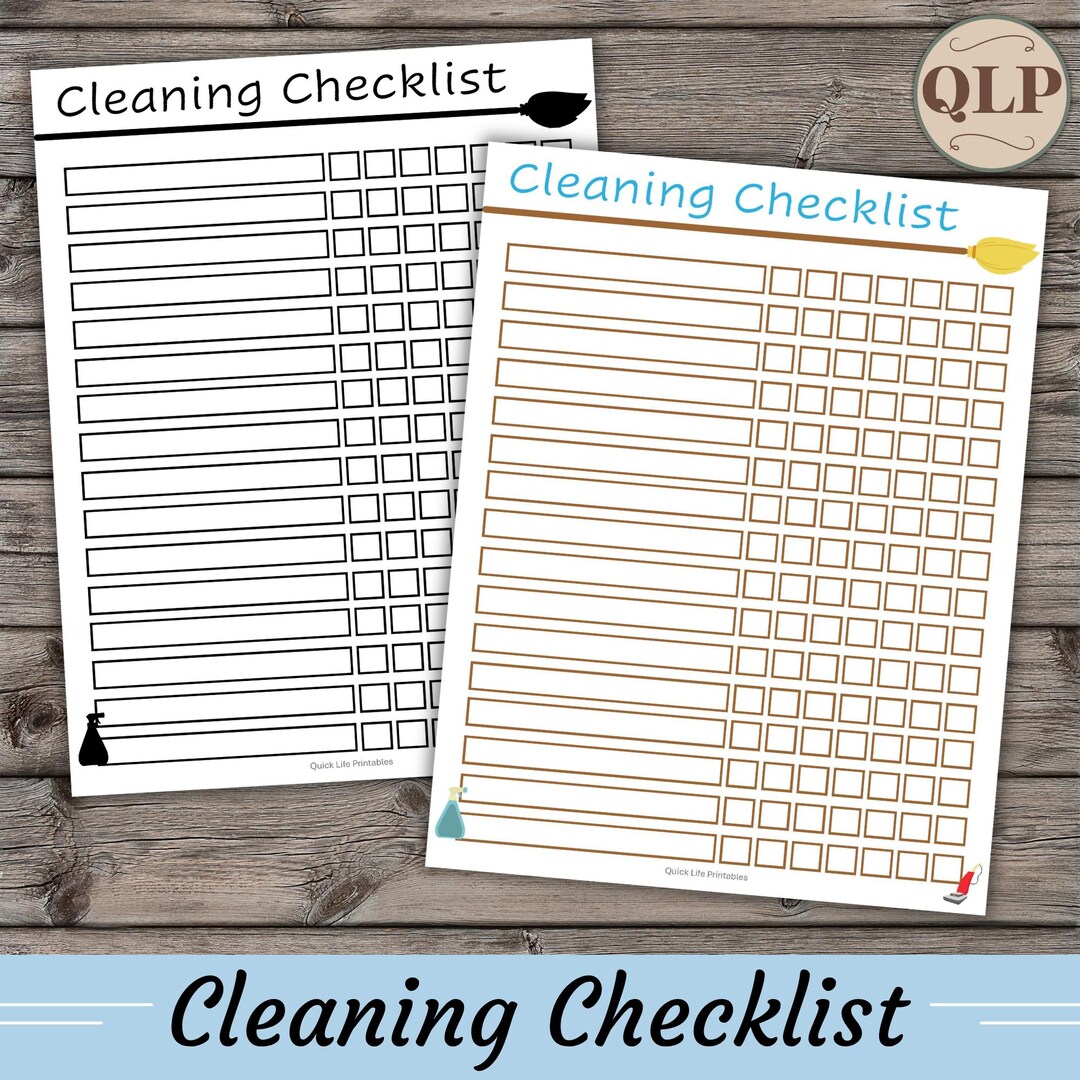 Detailed Cleaning Checklist Printable, Home Management Cleaning List - Etsy