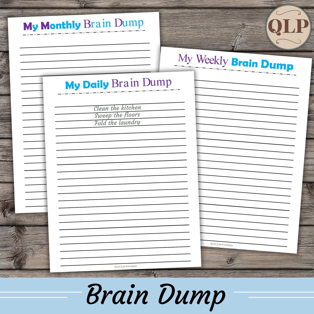 Brain Dump Printable: Daily, Weekly, Monthly Planner (PDF) - Etsy