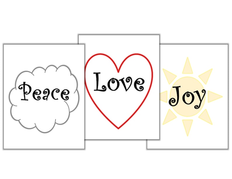 Positive Poster-peace-love-joy-digital File - Etsy