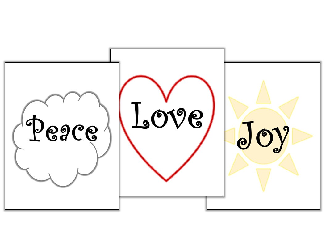 Positive Poster-peace-love-joy-digital File - Etsy