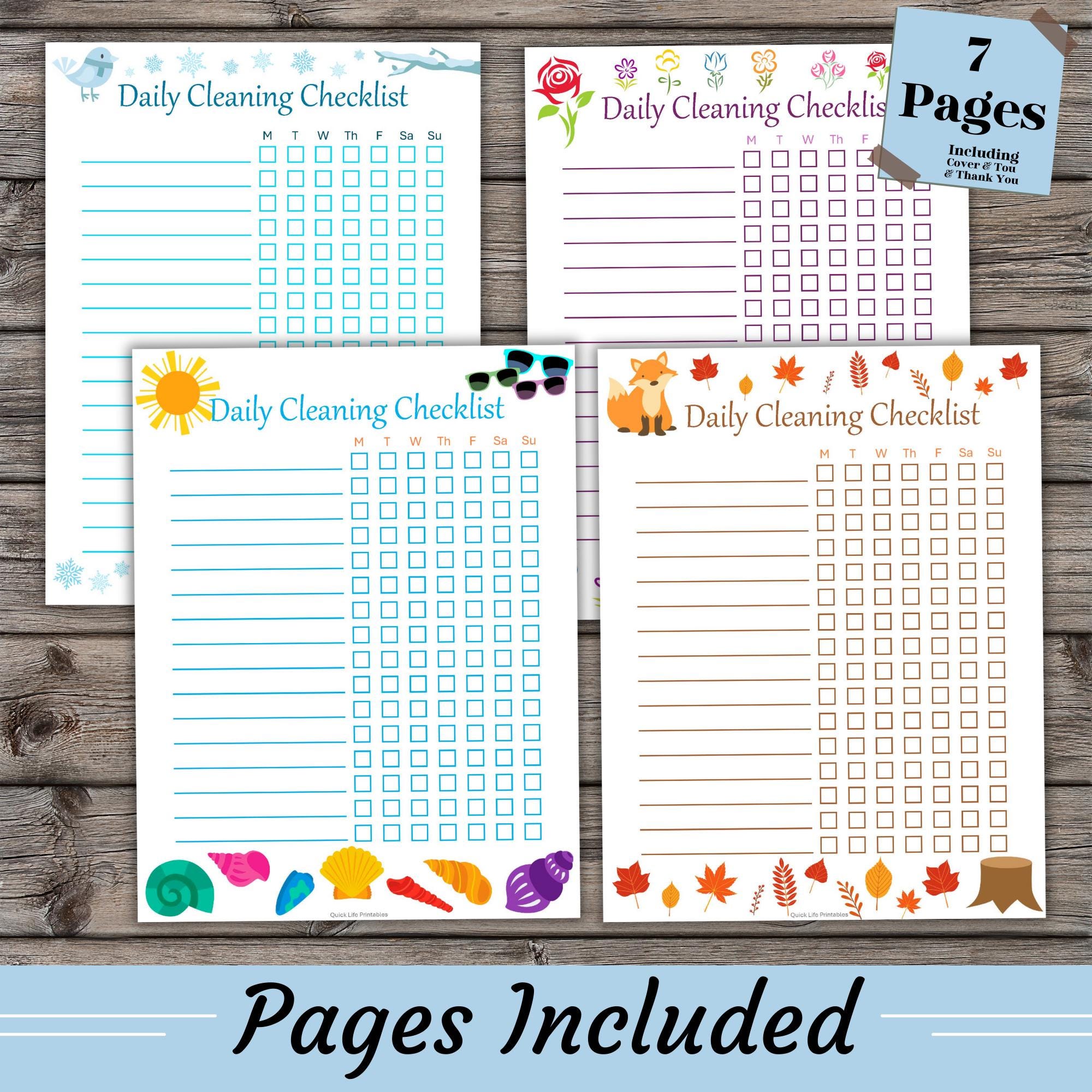 Seasonal Cleaning Checklist Printable: Home Management System (PDF) - Etsy