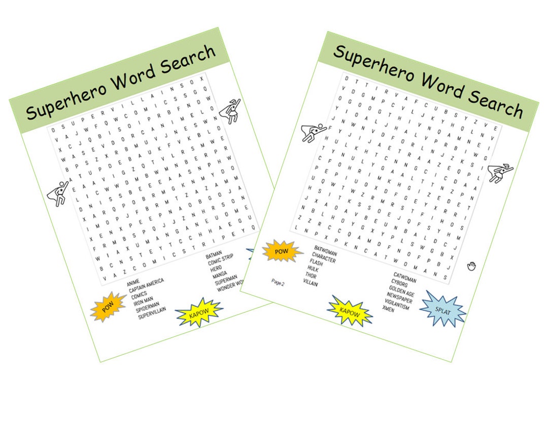 Superhero Word Search
