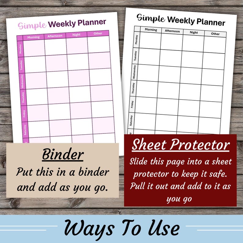 Simple Pink Weekly Planner Printable: Productivity Pages (PDF) - Etsy
