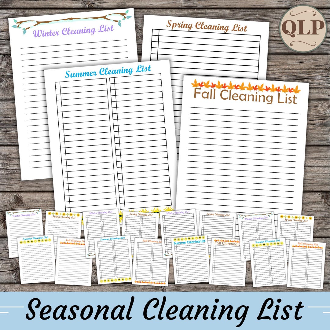 Seasonal Cleaning List Printable: Home Organization (PDF) - Etsy
