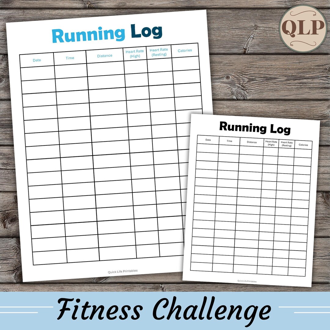 Running Log Printable, Wellness Printables, Running Tracking Log ...