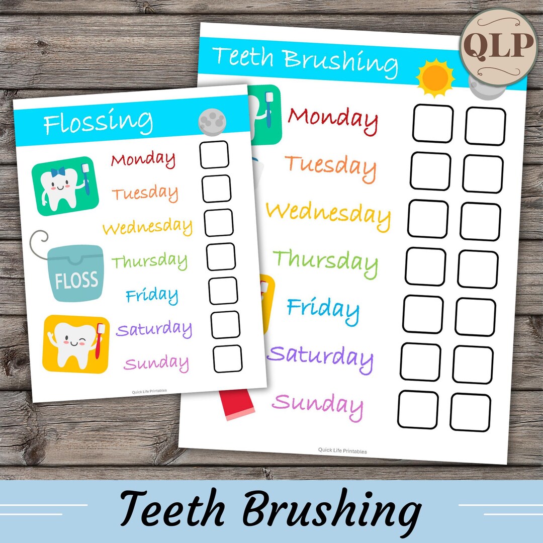 Kids Teeth Brushing Chart Printable: Fun Daily Tracker (PDF Download 8 ...