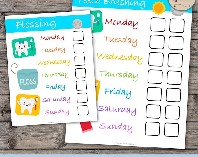 Kids Teeth Brushing Chart Printable: Fun Daily Tracker (PDF Download 8 ...