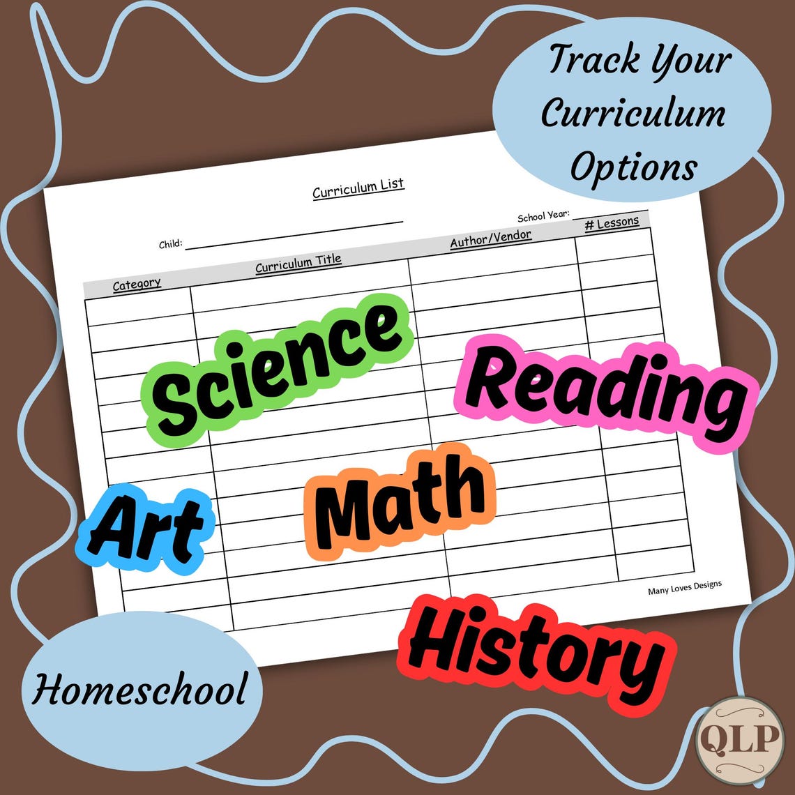 Homeschool Curriculum Tracking Sheet, Subject Tracking Worksheet ...