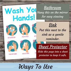 Kids Hand Washing Chart: Visual Guide, Hygiene Poster (PDF Download 8 ...