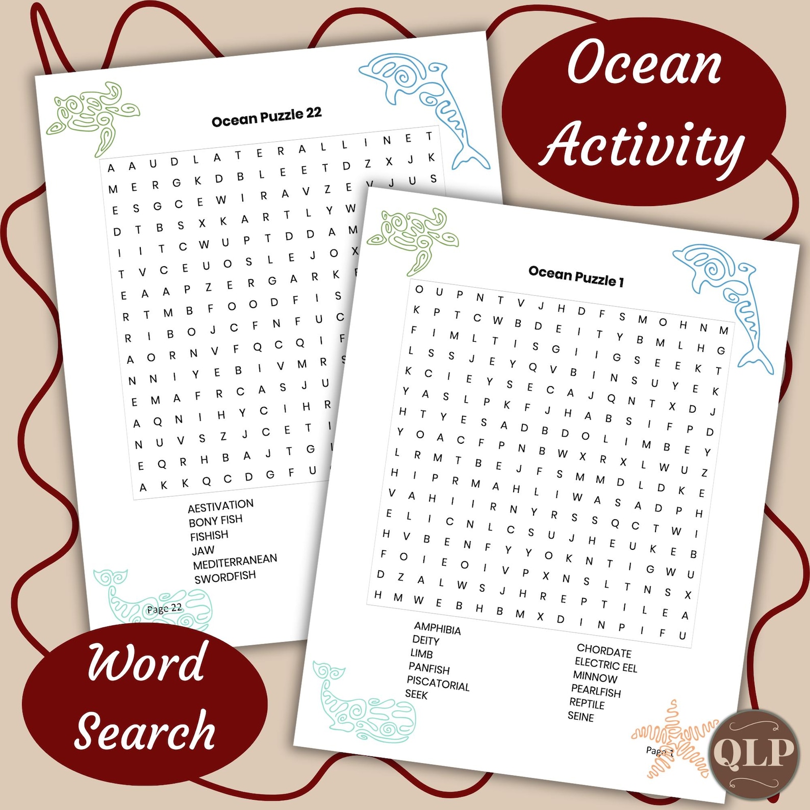 Ocean Themed Word Search Puzzles Ocean Activity for Kids Printable ...