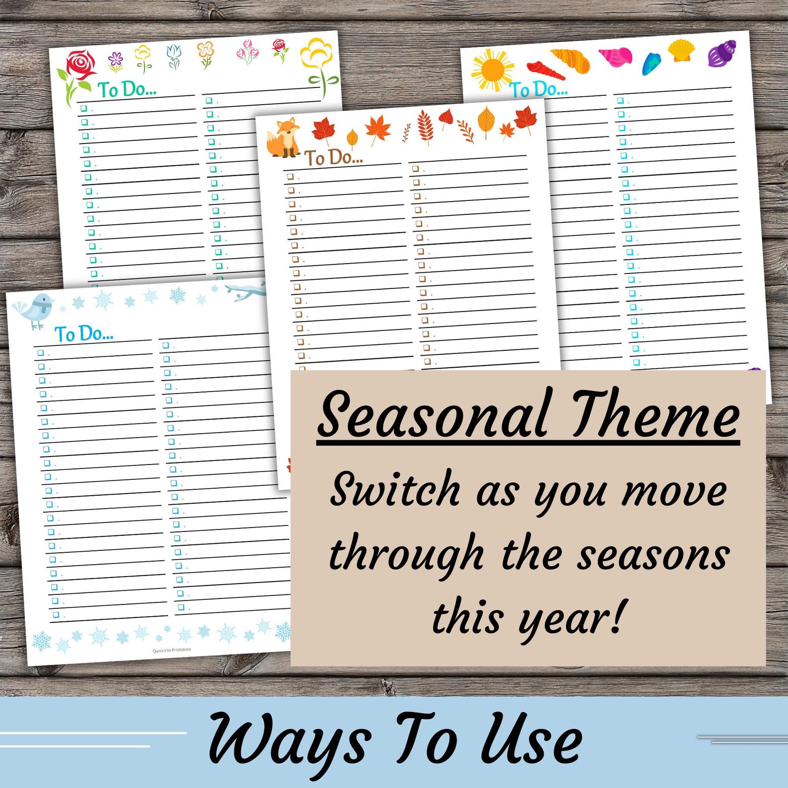 Seasonal To-do List Printable, Fun Checklists for Home Management ...