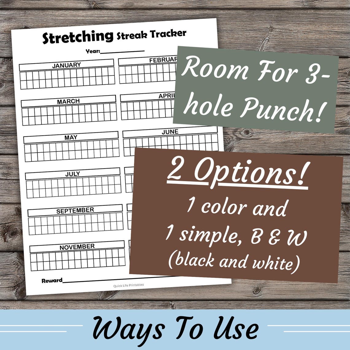 Stretching Streak Tracker: Wellness Challenge Printable (PDF) - Etsy