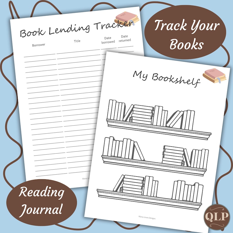 Reading Journal Book Tracker Book Log Printable Book Journal Book ...