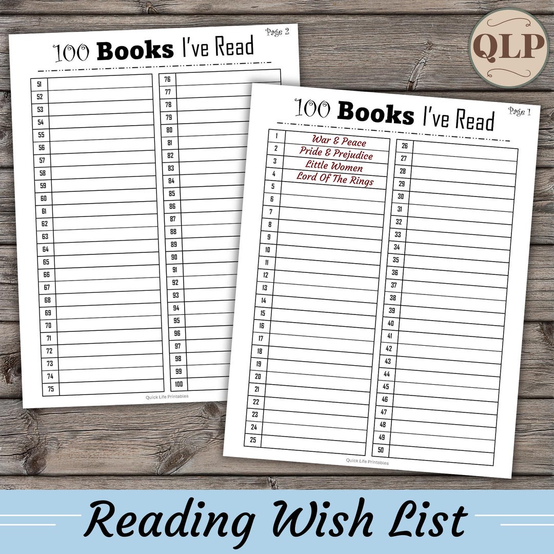 100 Book Reading Challenge, Reading Log, Reading Tracker, Book Tracker ...