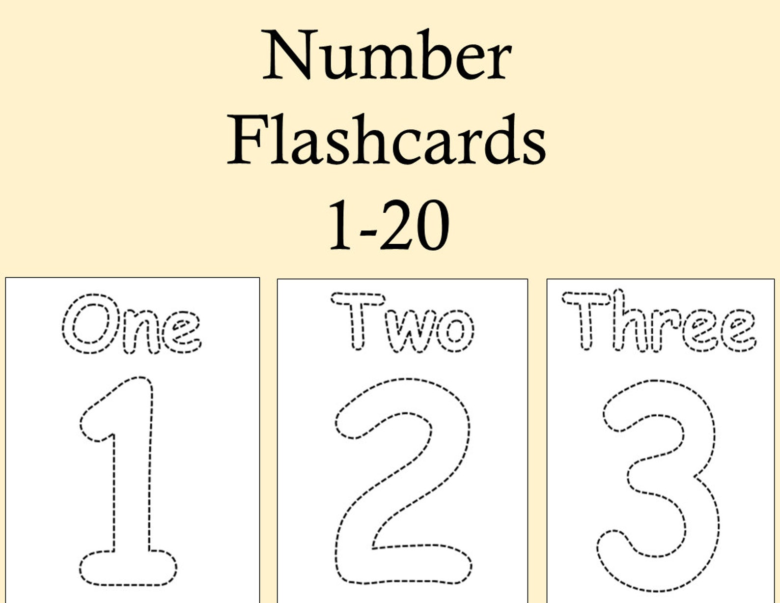 Number Flashcards Trace and Color-digital file | Etsy