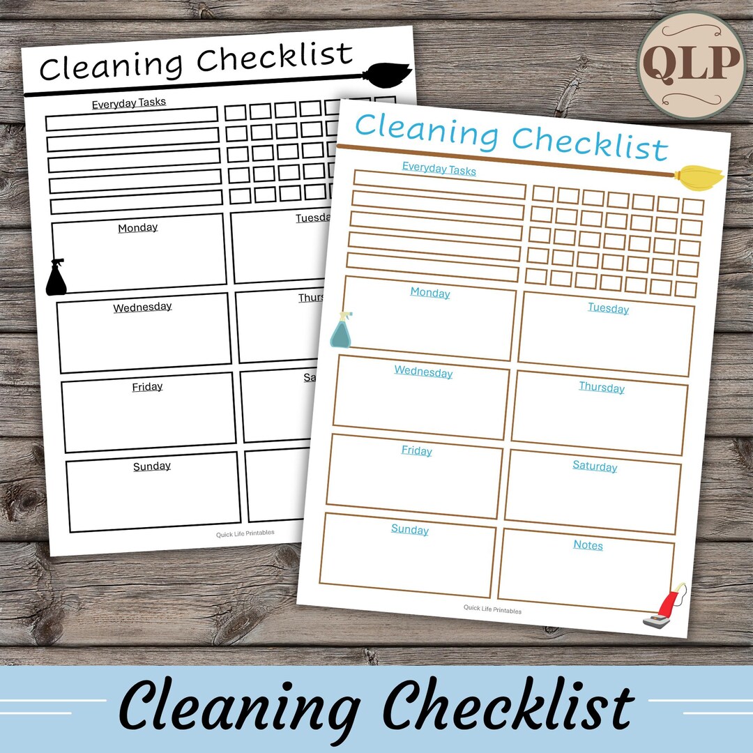 Daily/weekly Cleaning Checklist Printable, Home Management Printables ...