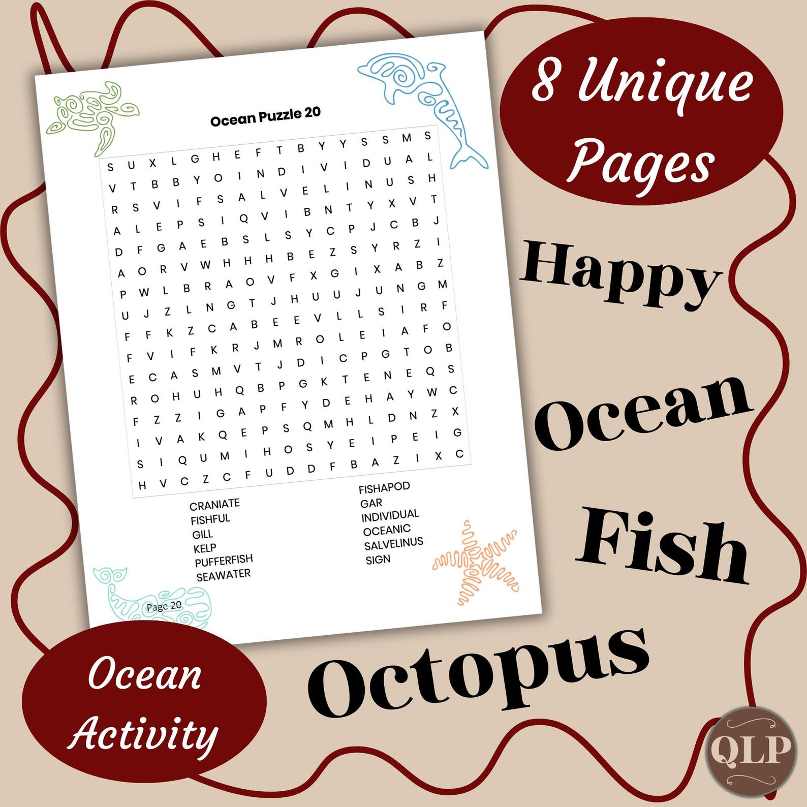 Ocean Themed Word Search Puzzles Ocean Activity for Kids Printable ...